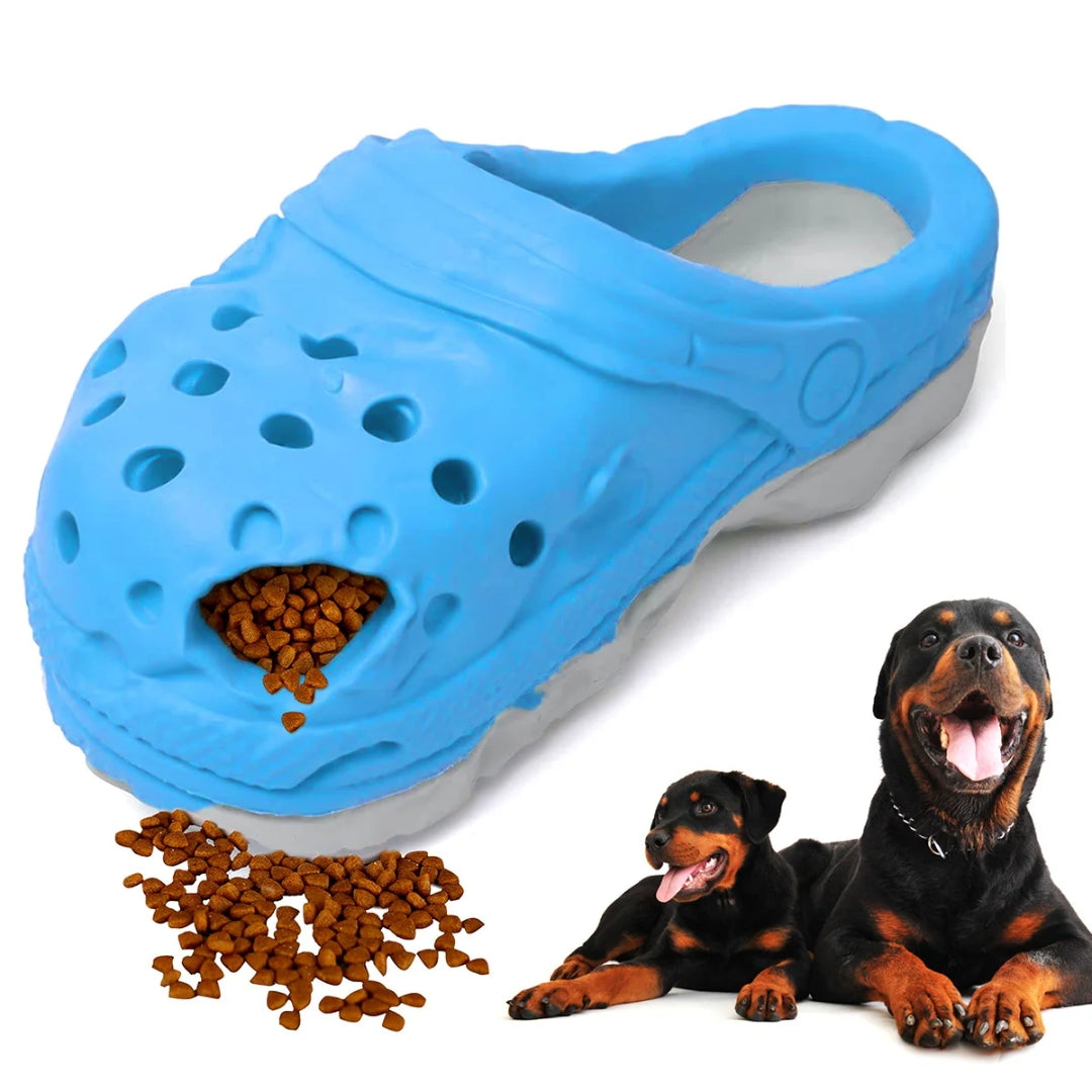 Durable Rubber Dog Chew Slipper Toy | Treat Dispensing & Teeth Cleaning ...